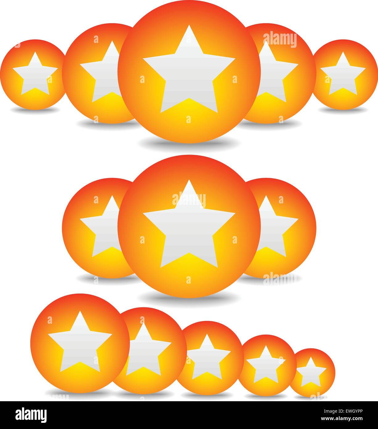 Different star compositions. Stars in circles with 3 and 5 stars Stock ...