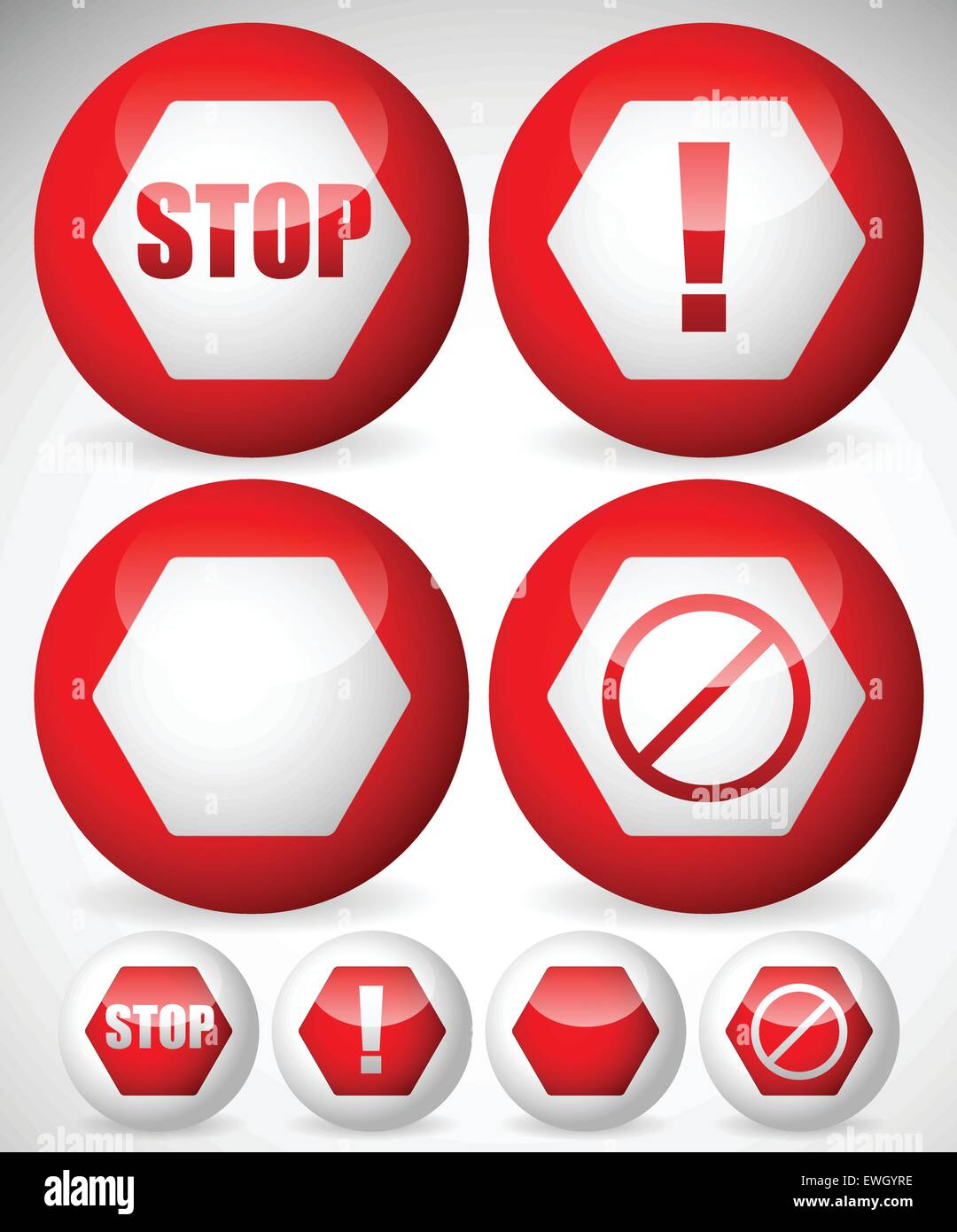 Various stop, attention or warning signs. Vector Stock Vector Image ...