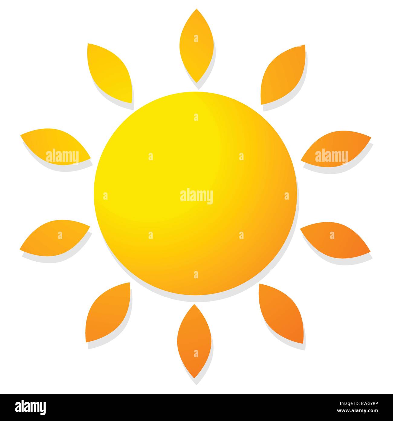 Sun vector graphics. Sun shape isolated on white Stock Vector Image ...