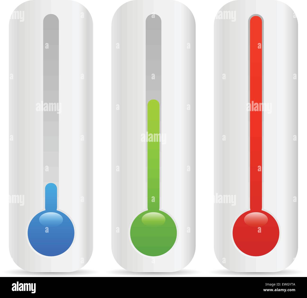 rising thermometer, thermograph set. vector elements. temperature ...