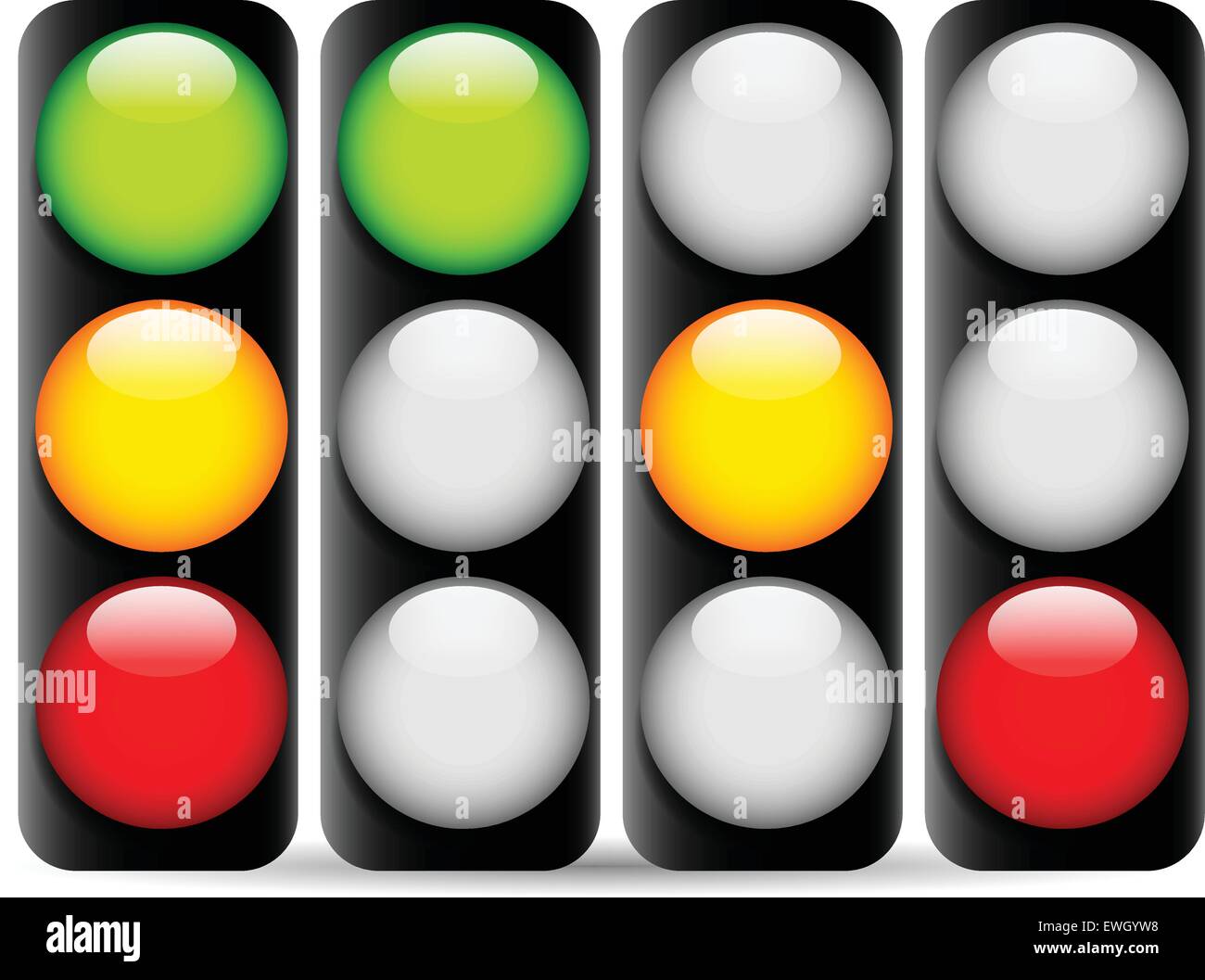 Traffic lamps, traffic lights isolated on white, vector Stock Vector ...