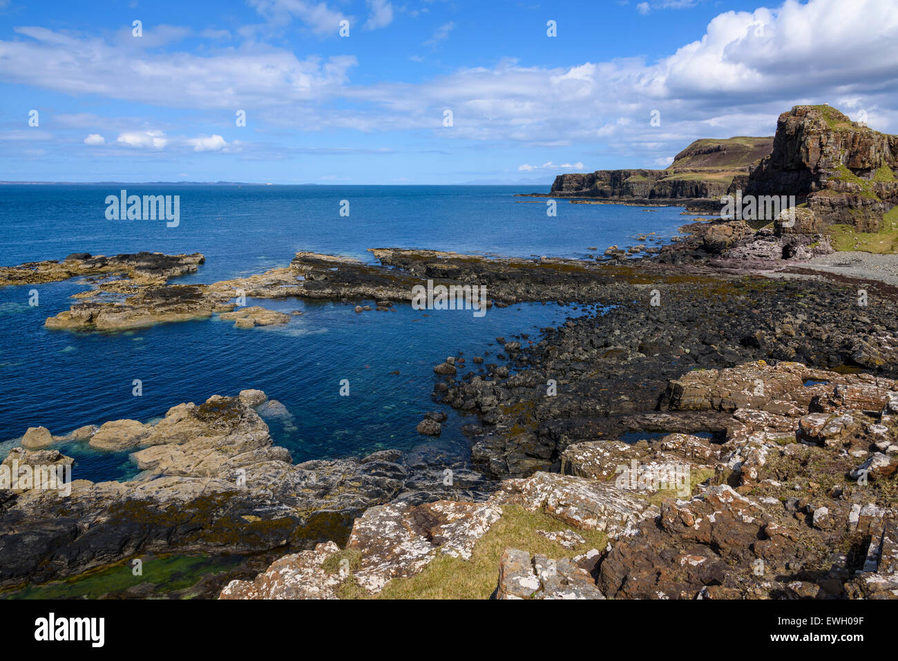 Cliffs around Treshnish Point, Isle of Mull, Hebrides, Argyll and Bute ...