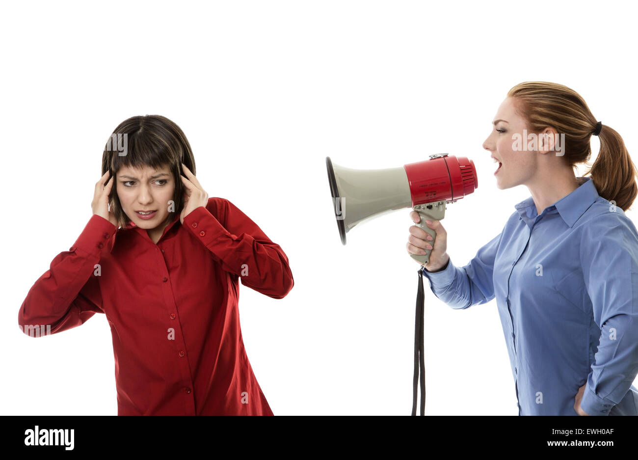 Person speaking bullhorn hi-res stock photography and images - Alamy