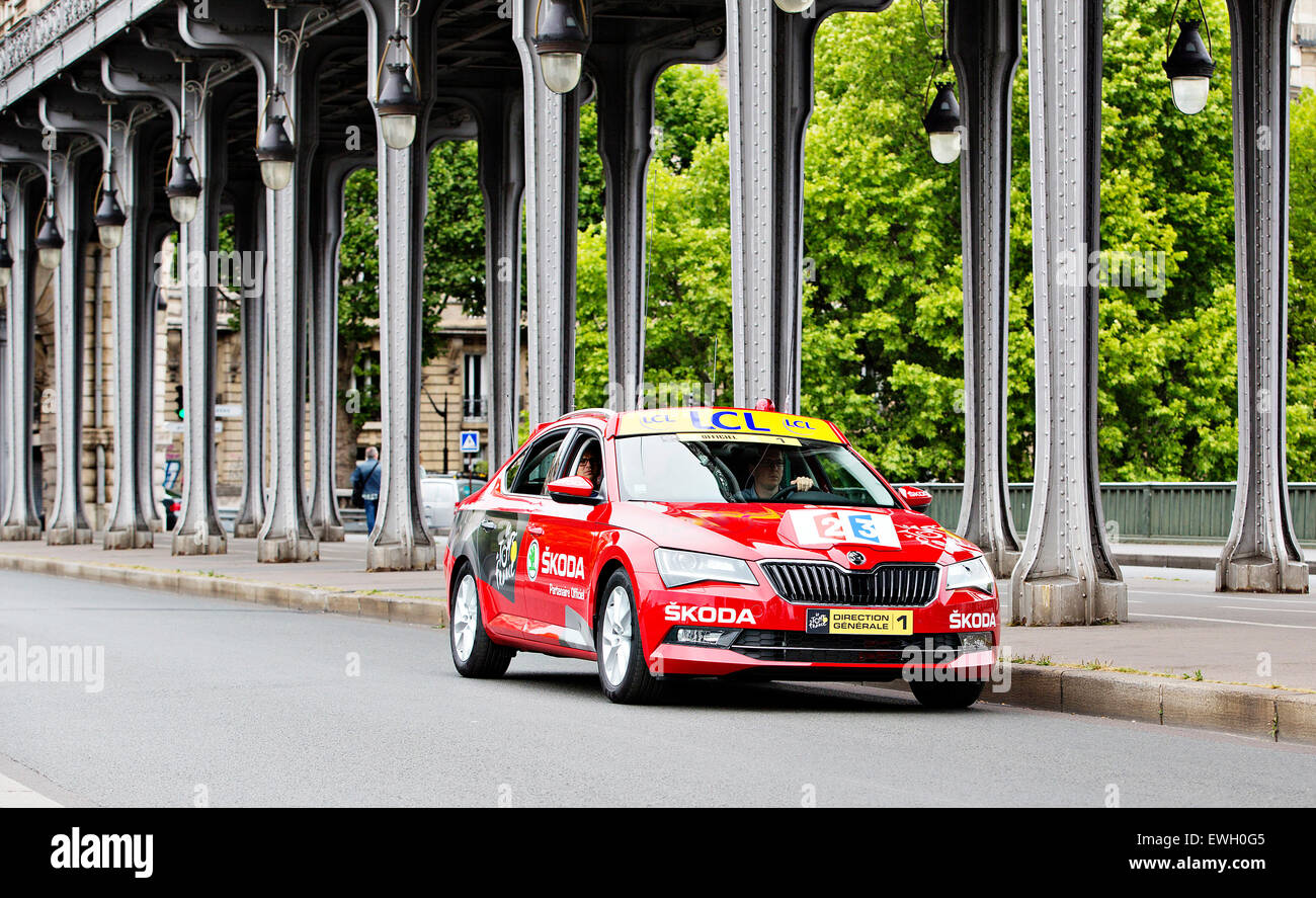 Skoda Superb, Tour de France, red, car for director Stock Photo - Alamy
