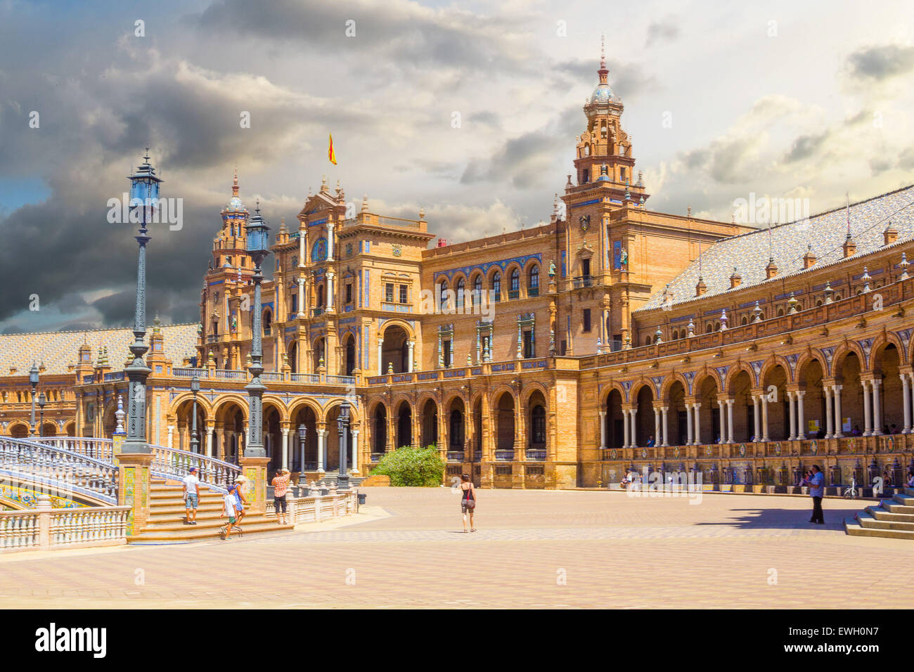 Famous Plaza of Spain in Seville, Spain Stock Photo - Alamy