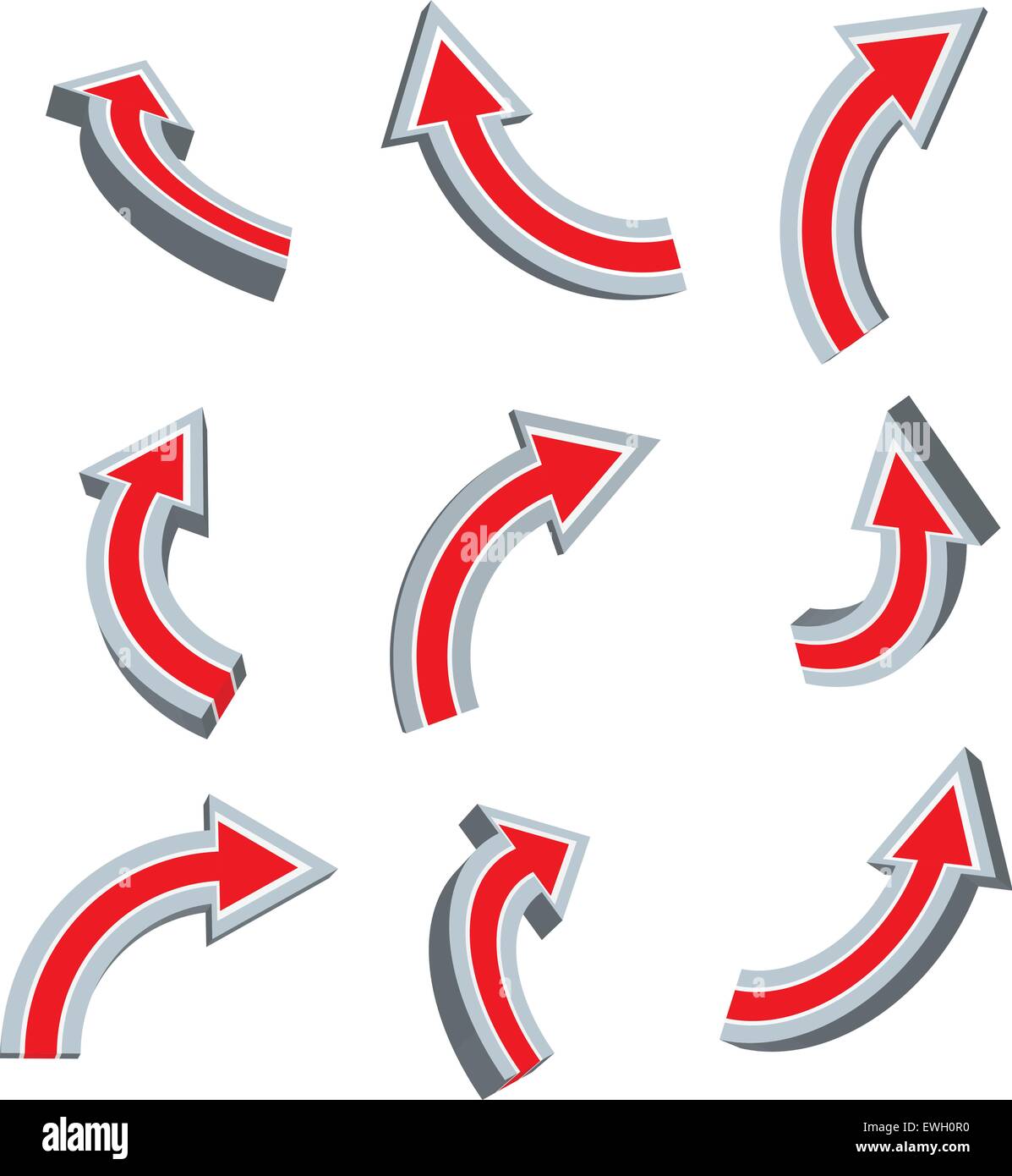 3d red arrow set Stock Vector Image & Art - Alamy