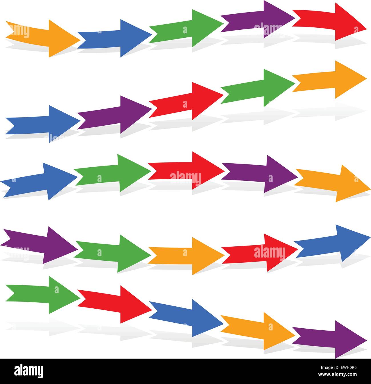 Illustration of multicolored arrows. Sequence, process, continuity ...