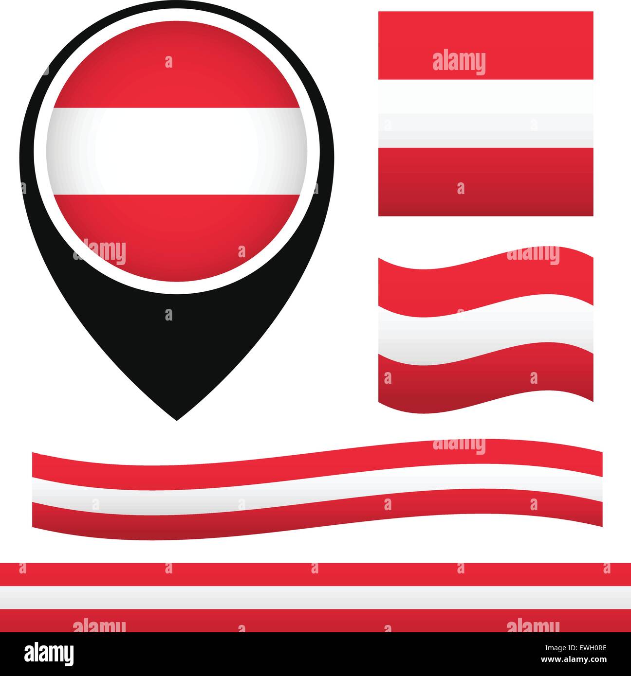 Austria flag. Austria ensign. Waving Austria flag, Map pin with Austria ...