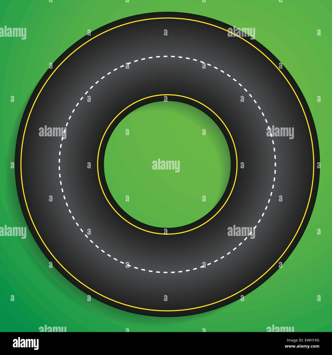 Circular racetrack from above. Karting, racing, track, driving, traffic ...