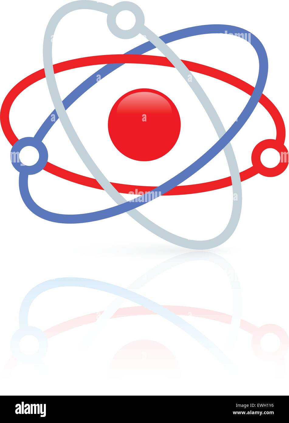 Molecule, molecular structure icon, symbol. Nucleus with orbitting ...