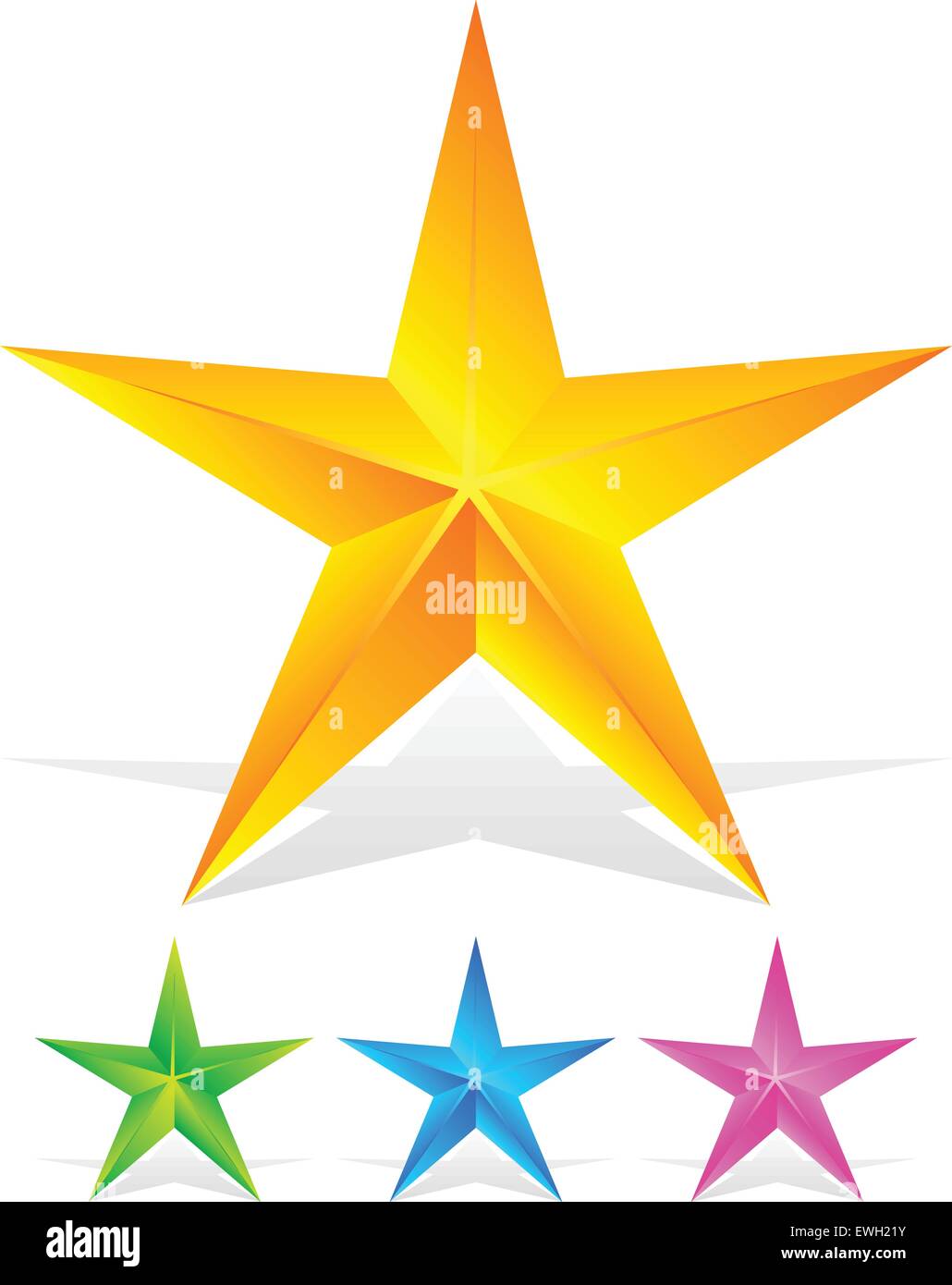 Beveled stars in yellow, green, pink Stock Vector Image & Art - Alamy