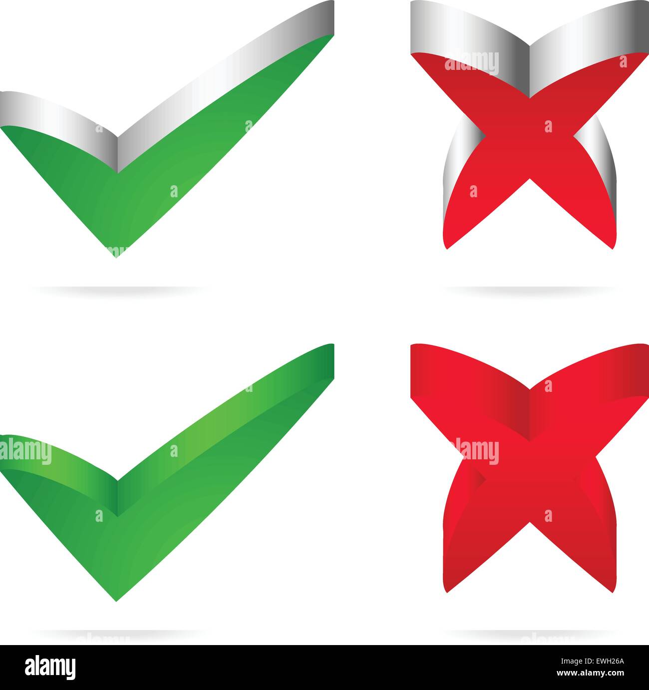 Unique green checkmark, red cross Stock Vector Image & Art - Alamy