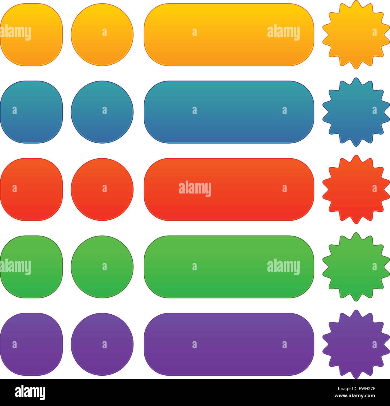 Button, banner, badge shapes in different color Stock Vector Image ...