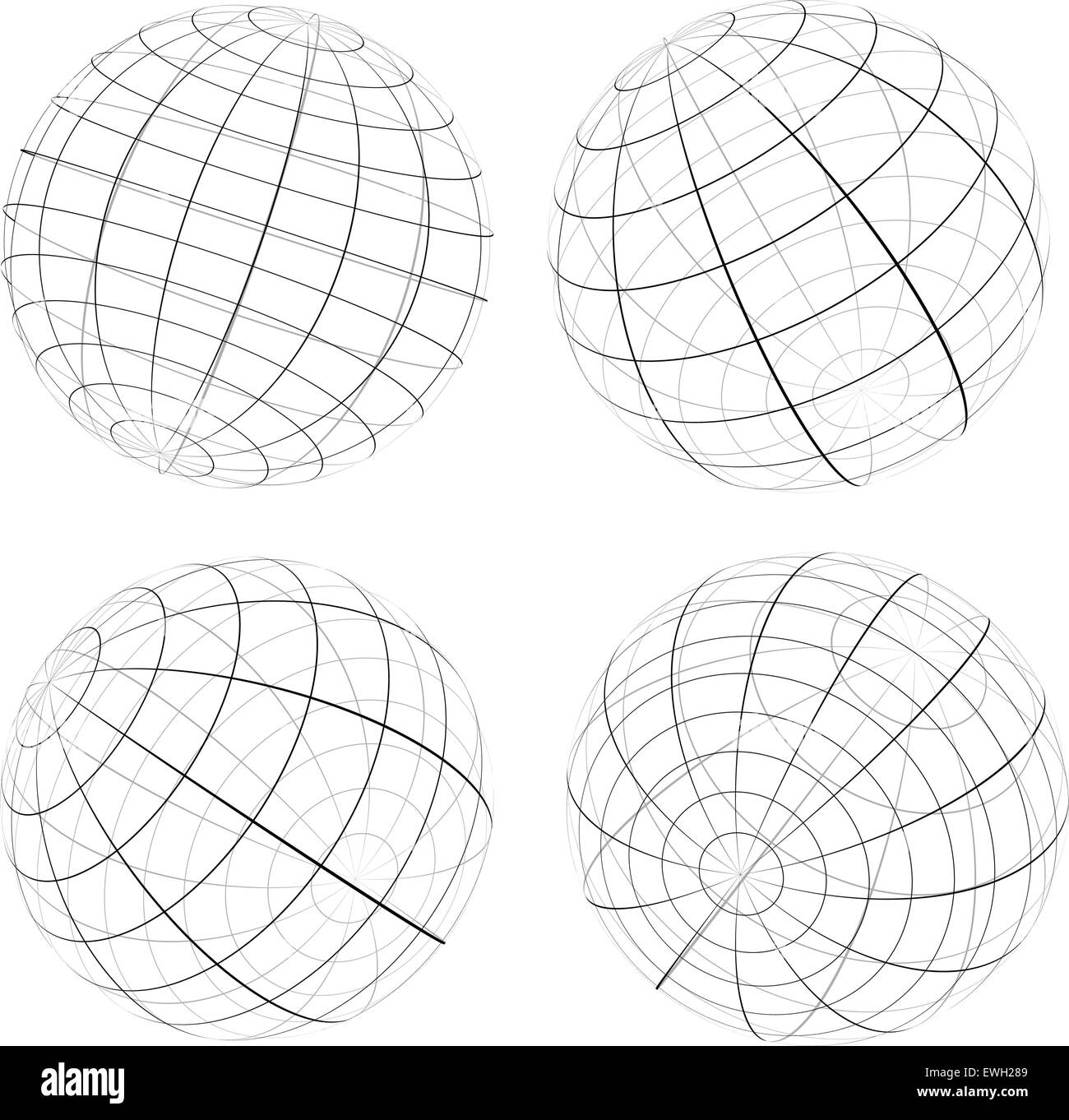 Grid, wireframe spheres, globes Stock Vector Image & Art - Alamy