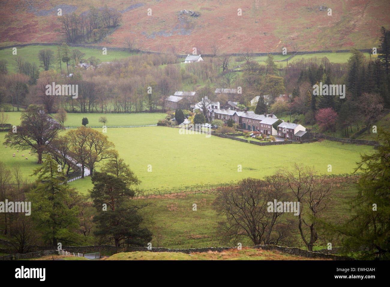 Cloudy weather and rain at Howtown, Ullswater, Cumbria, England, UK ...