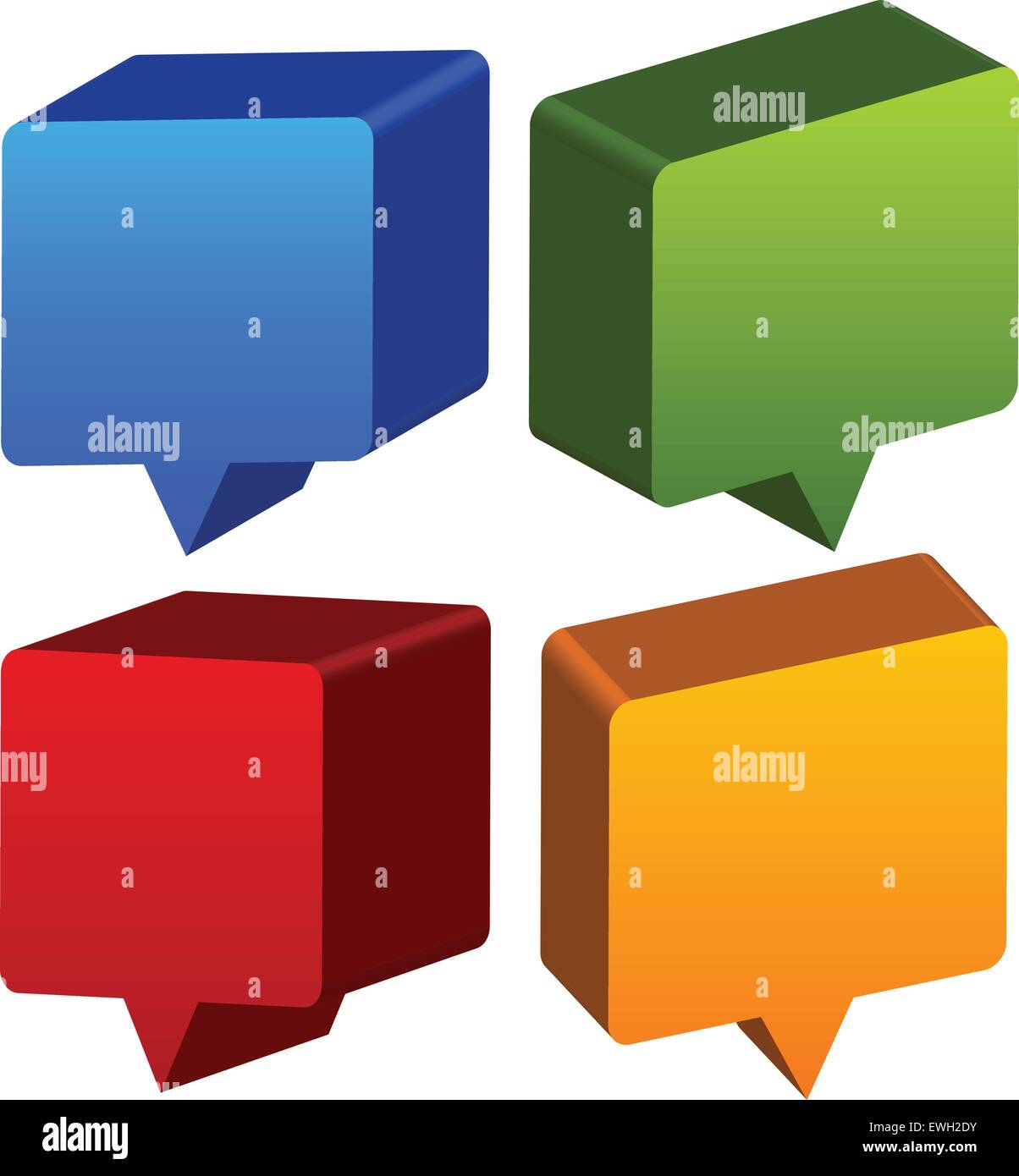 Bold 3d speech bubbles, talk bubbles Stock Vector Image & Art - Alamy