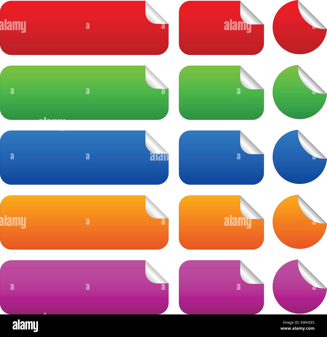 Stickers in different shape with peel Stock Vector Image & Art - Alamy