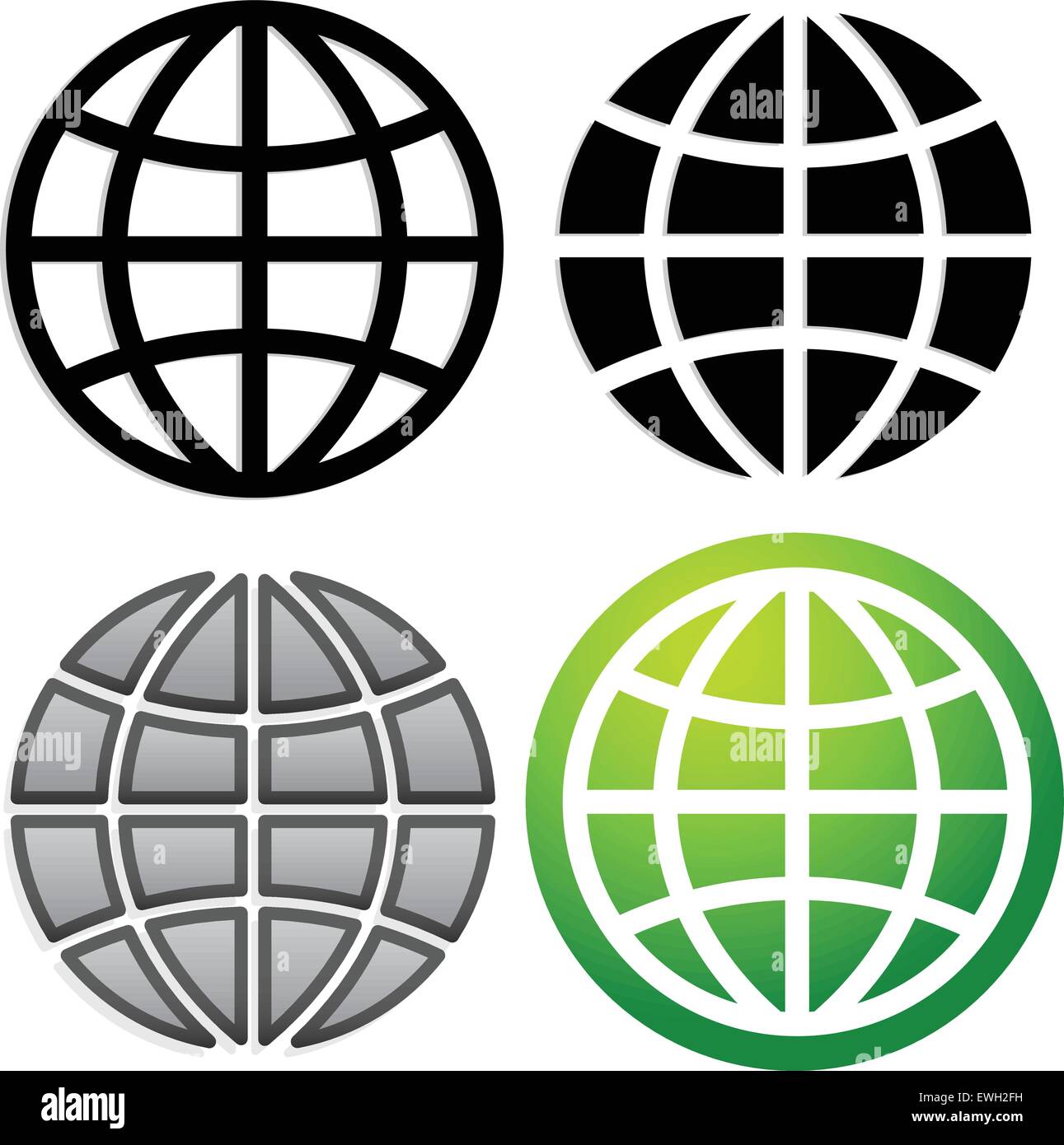 Globe graphics in 4 versions Stock Vector Image & Art - Alamy