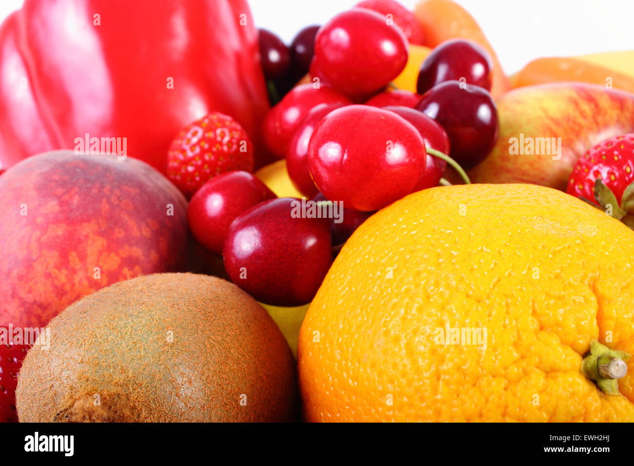 Fresh ripe fruits and vegetables, concept of healthy food, nutrition ...