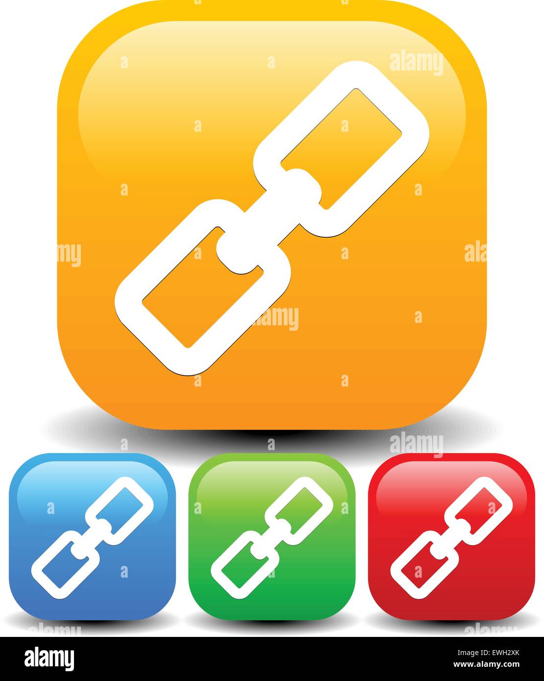 Vector illustration of nice bright icons with chain link symbols, chain ...