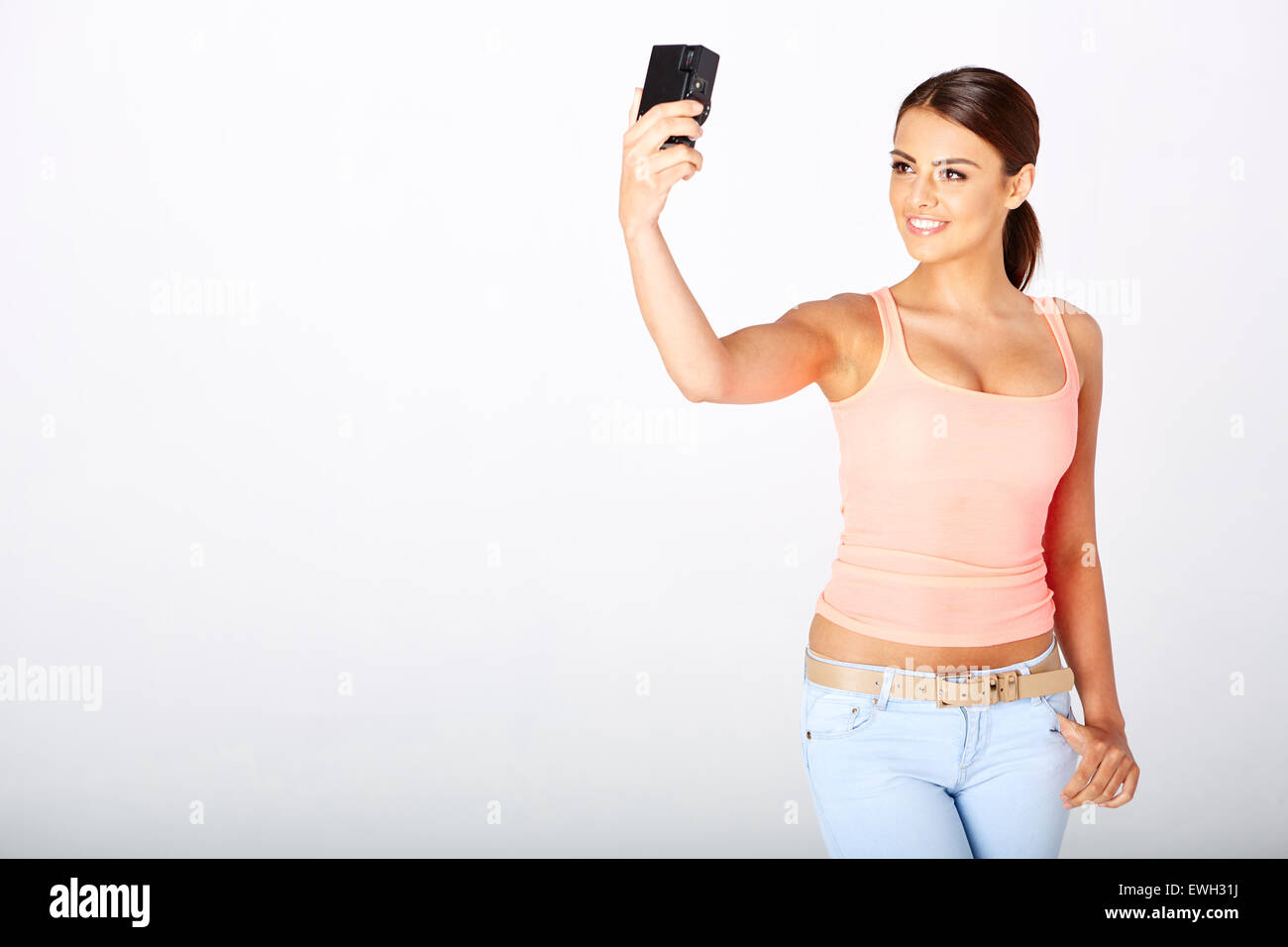 beautiful girl taking selfie Stock Photo - Alamy