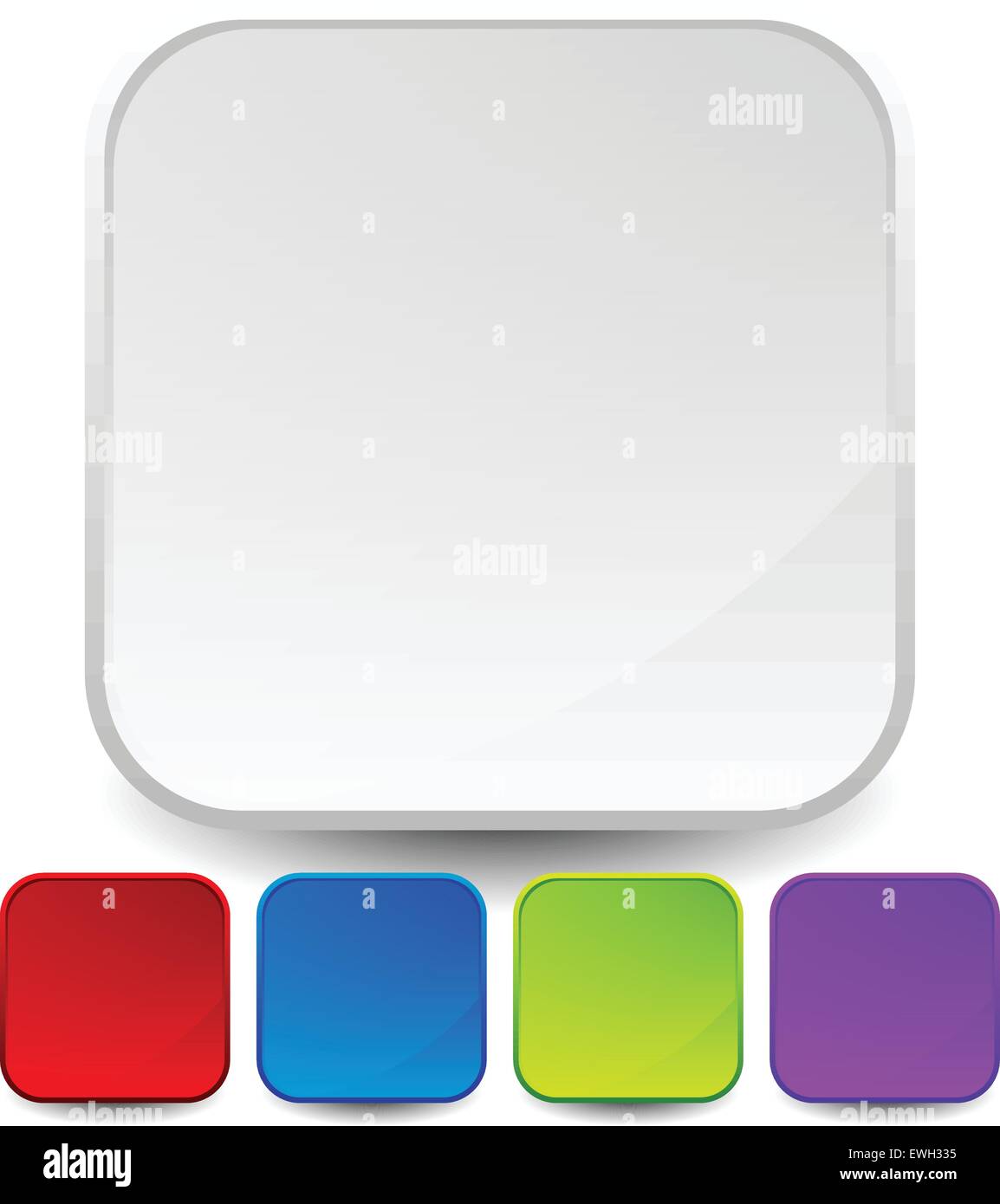 Vector illustration of empty icon backgrounds, rounded squares with ...