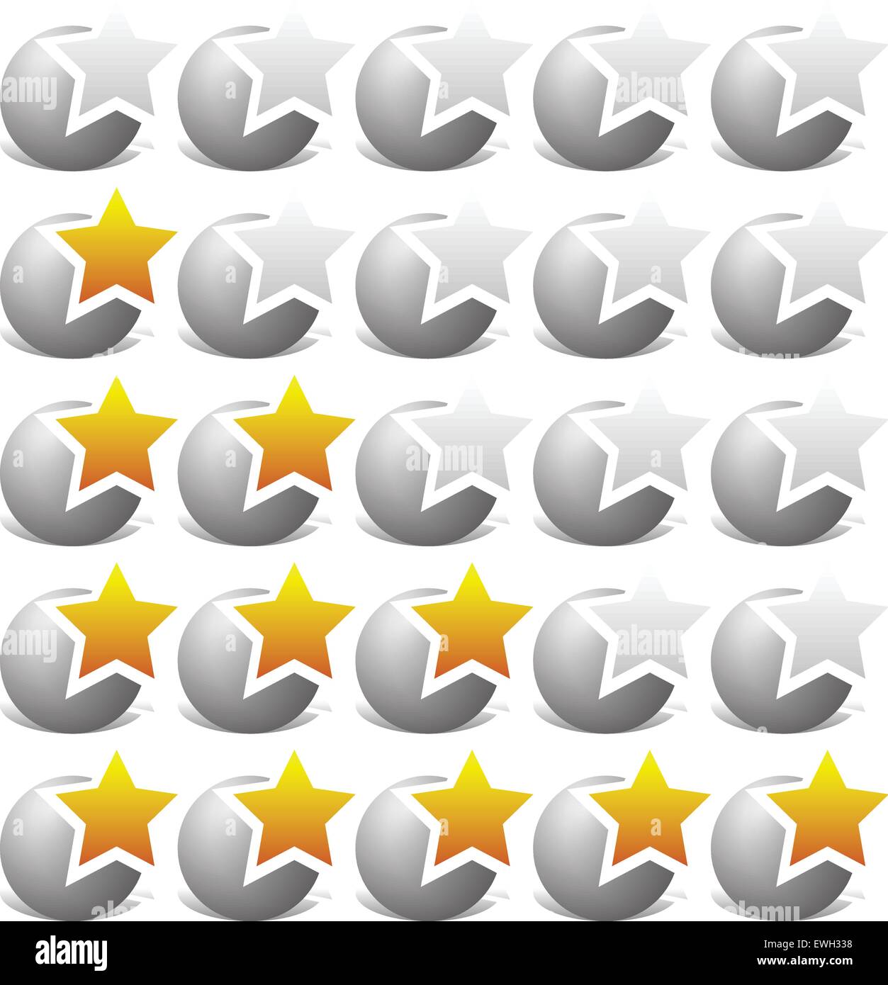 Vector illustration of a star rating template for review, customer ...