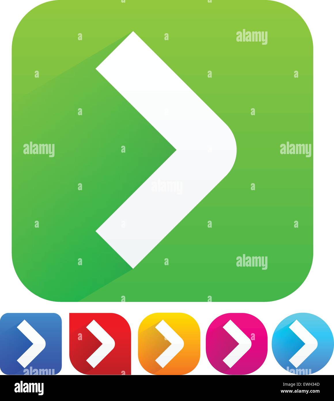 Arrowhead symbol with shadow. 6 different bright backgrounds Stock ...