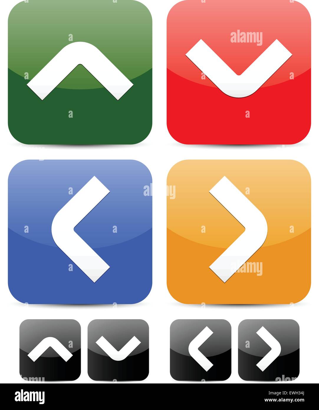 Square buttons with arrowheads Stock Vector Image & Art - Alamy