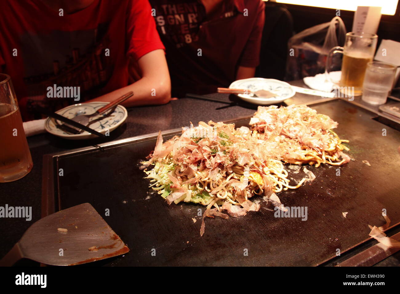 Japanese style Pizza - Okonomiyaki Stock Photo - Alamy