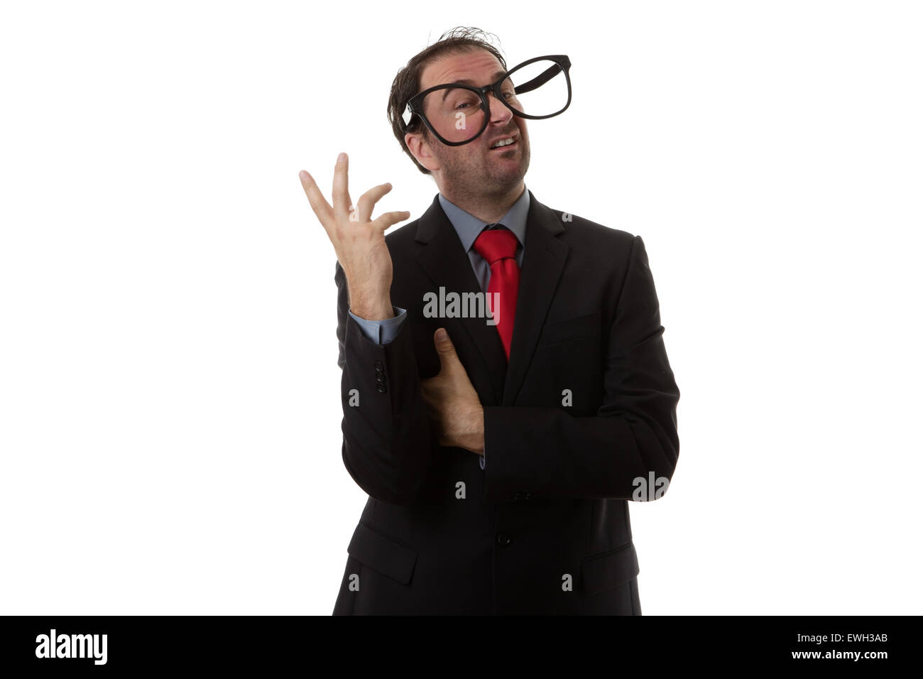 Business man wear funny large glasses Stock Photo - Alamy