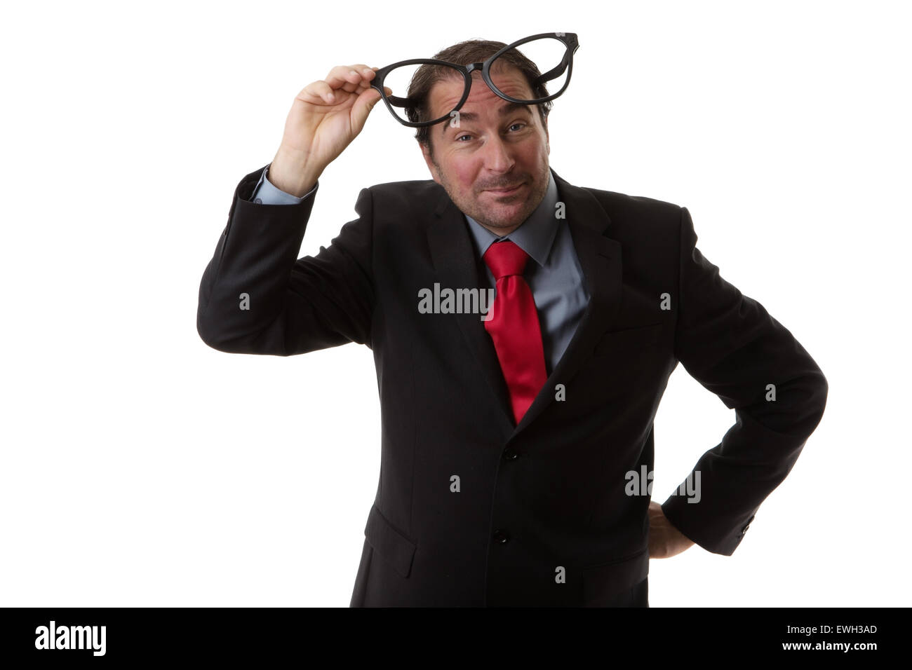 Business man wear funny large glasses Stock Photo - Alamy