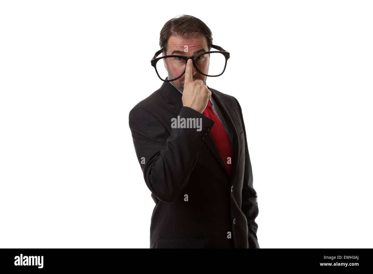 Business man wear funny large glasses Stock Photo - Alamy