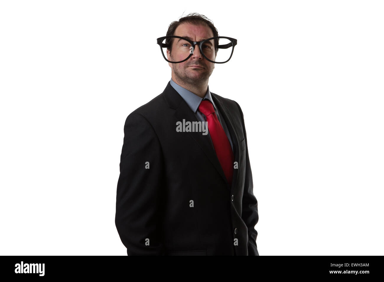Business man wear funny large glasses Stock Photo - Alamy