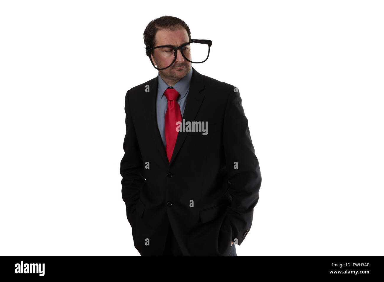 Business man wear funny large glasses Stock Photo - Alamy