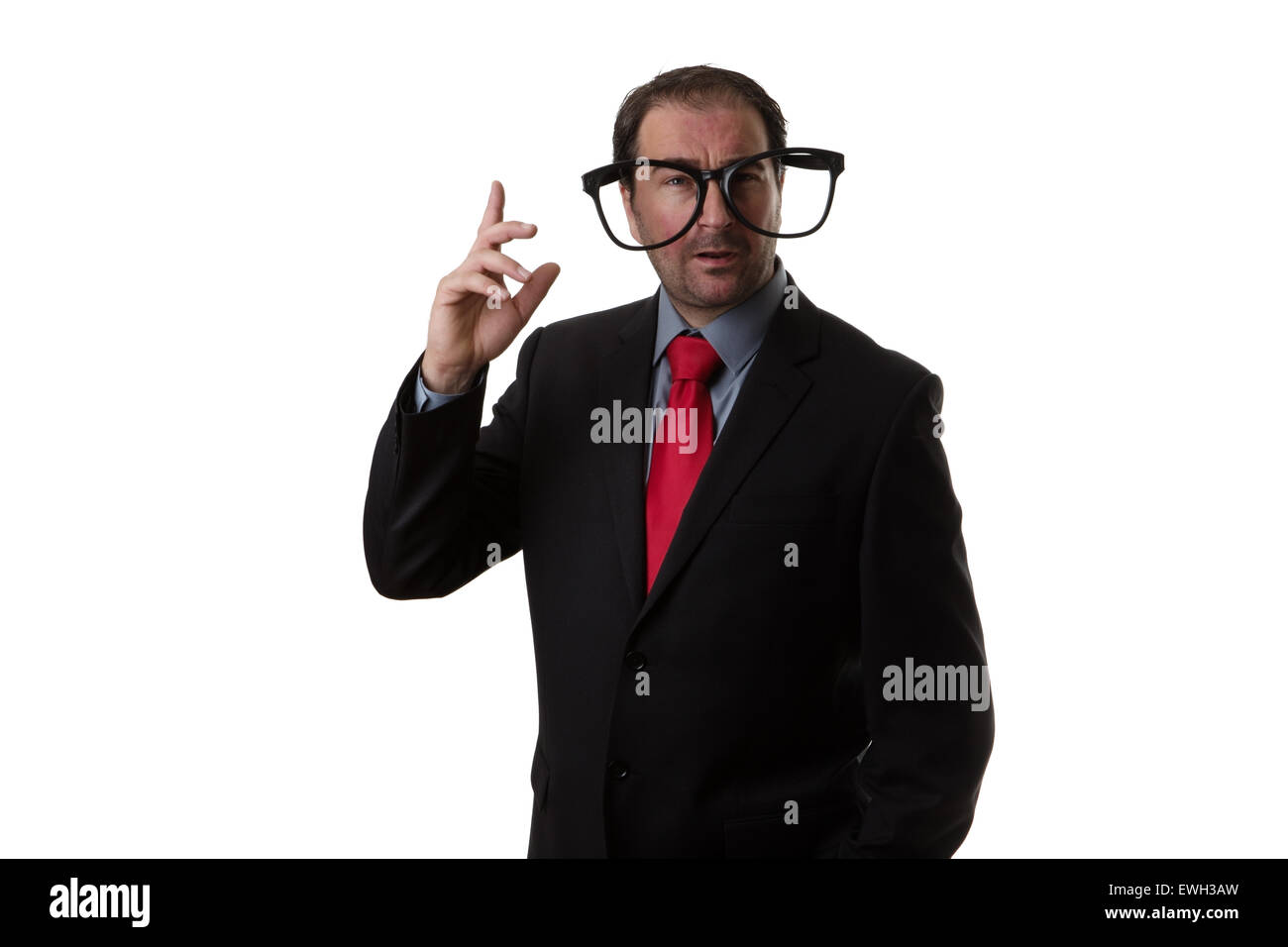 Business man wear funny large glasses Stock Photo - Alamy