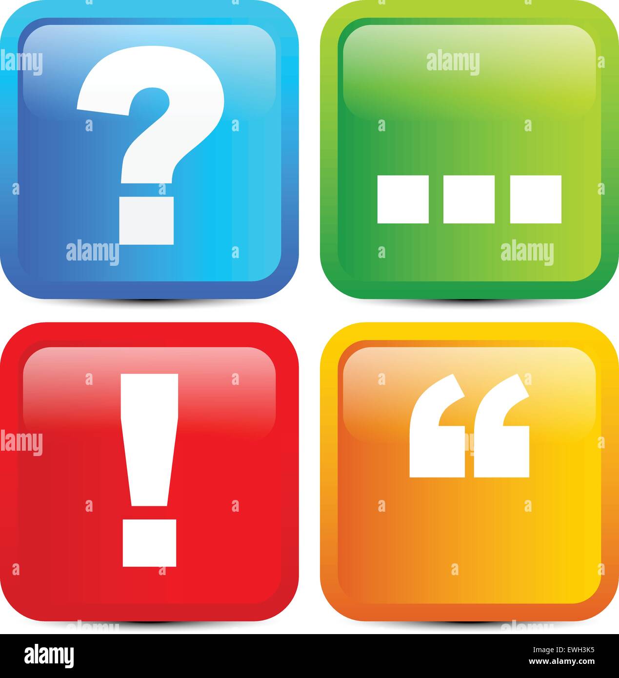 Glossy punctuation mark icons Stock Vector Image & Art - Alamy