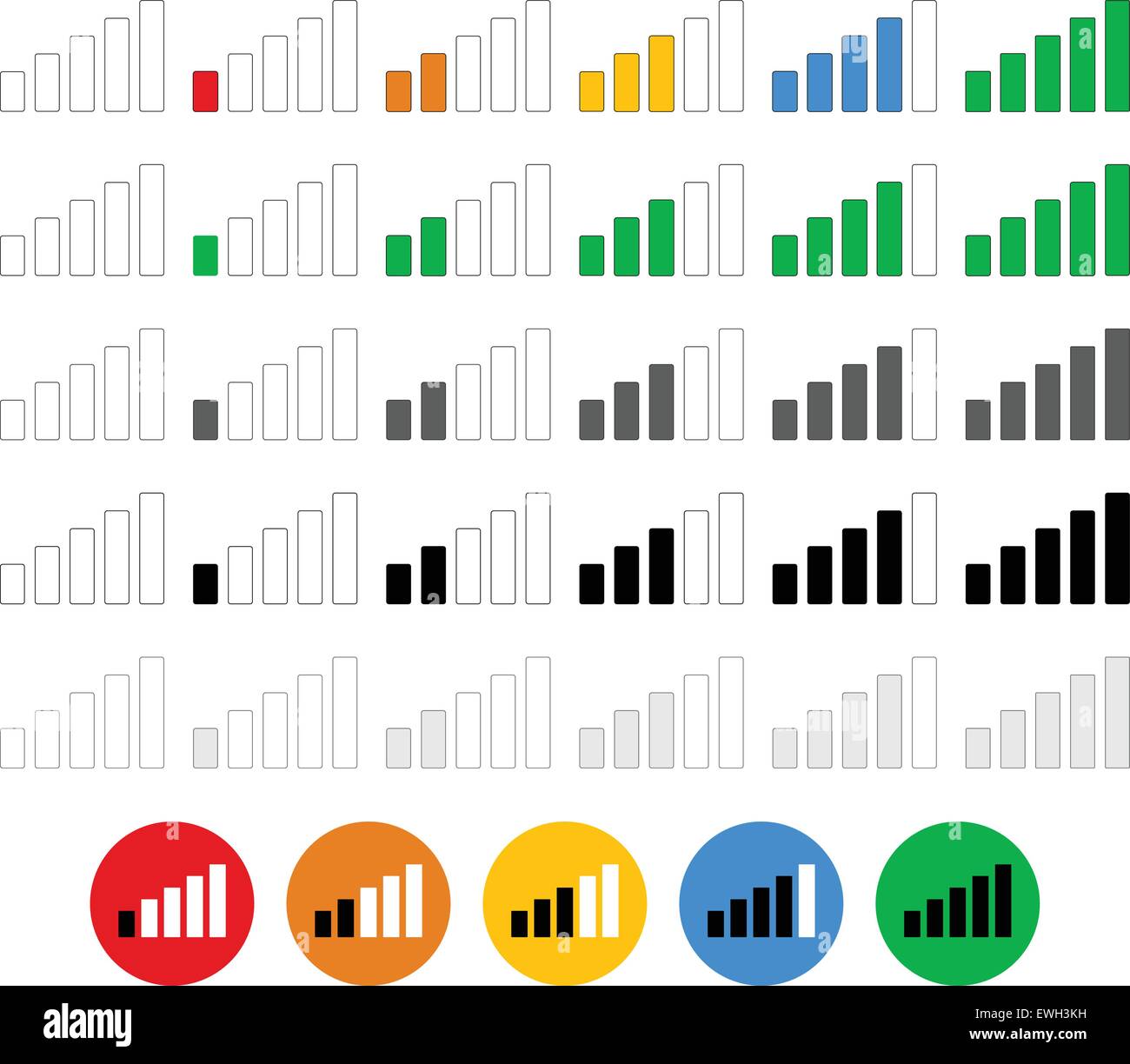 Signal strength indicator set - flat graphics Stock Vector Image & Art ...