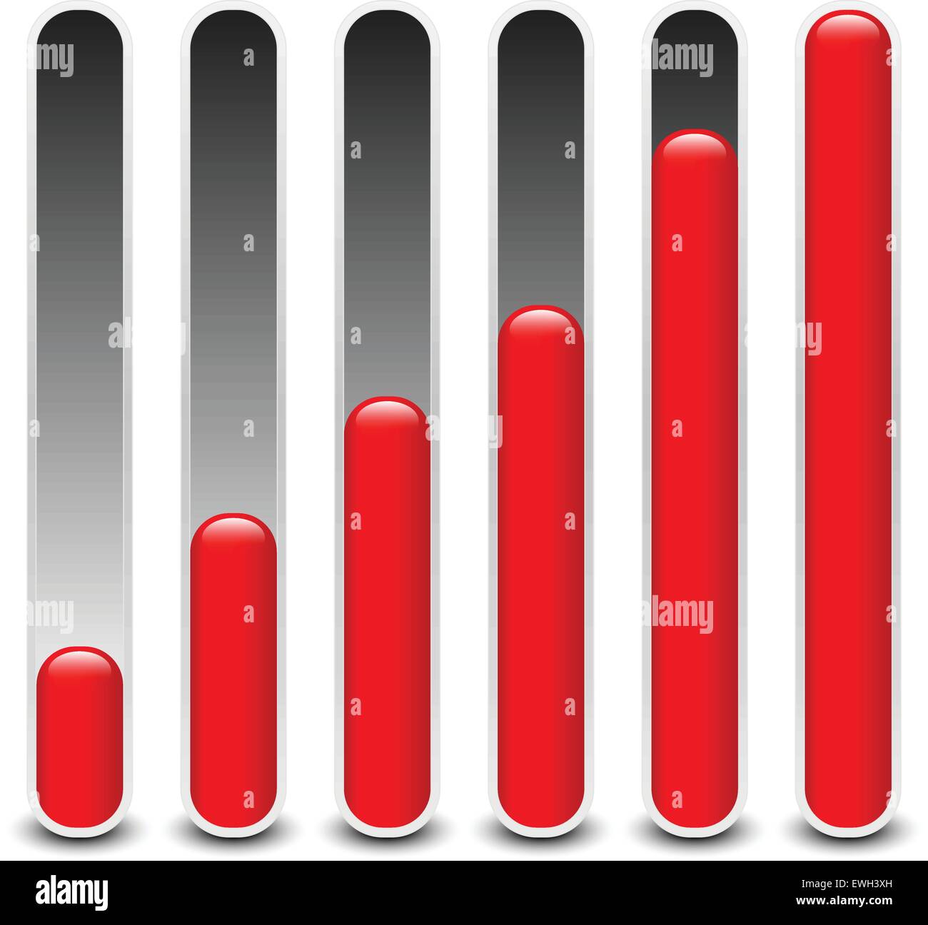 Stylish loading bars, meters, benchmark or level indicator elements ...