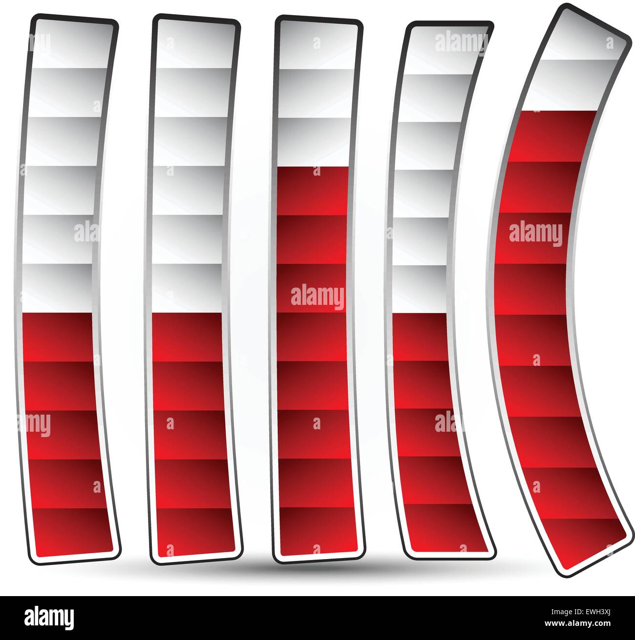 Stylish loading bars, meters, benchmark or level indicator elements ...