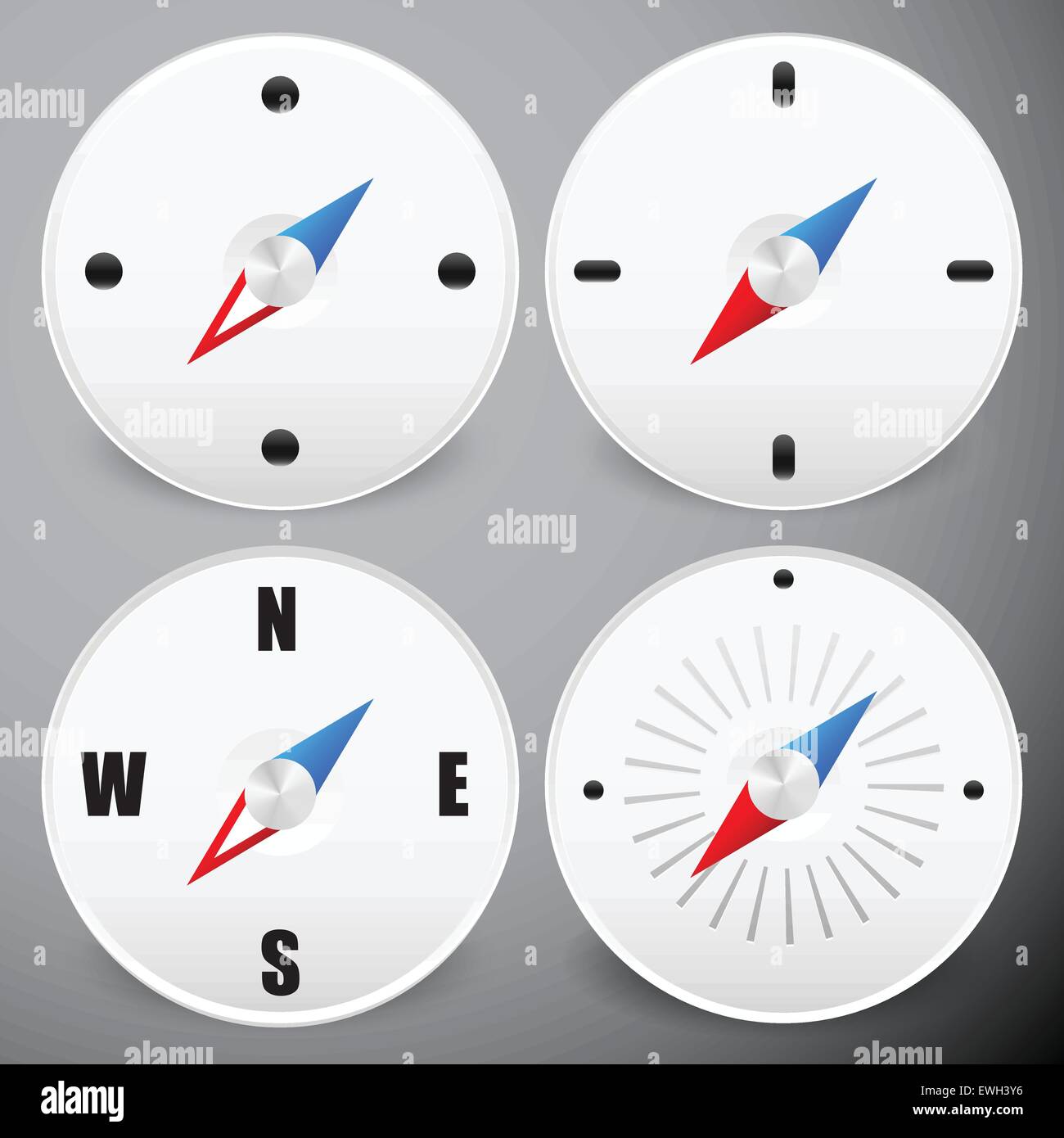 Compass icon. Dial vector. Needle on dial. Positioning, navigation ...