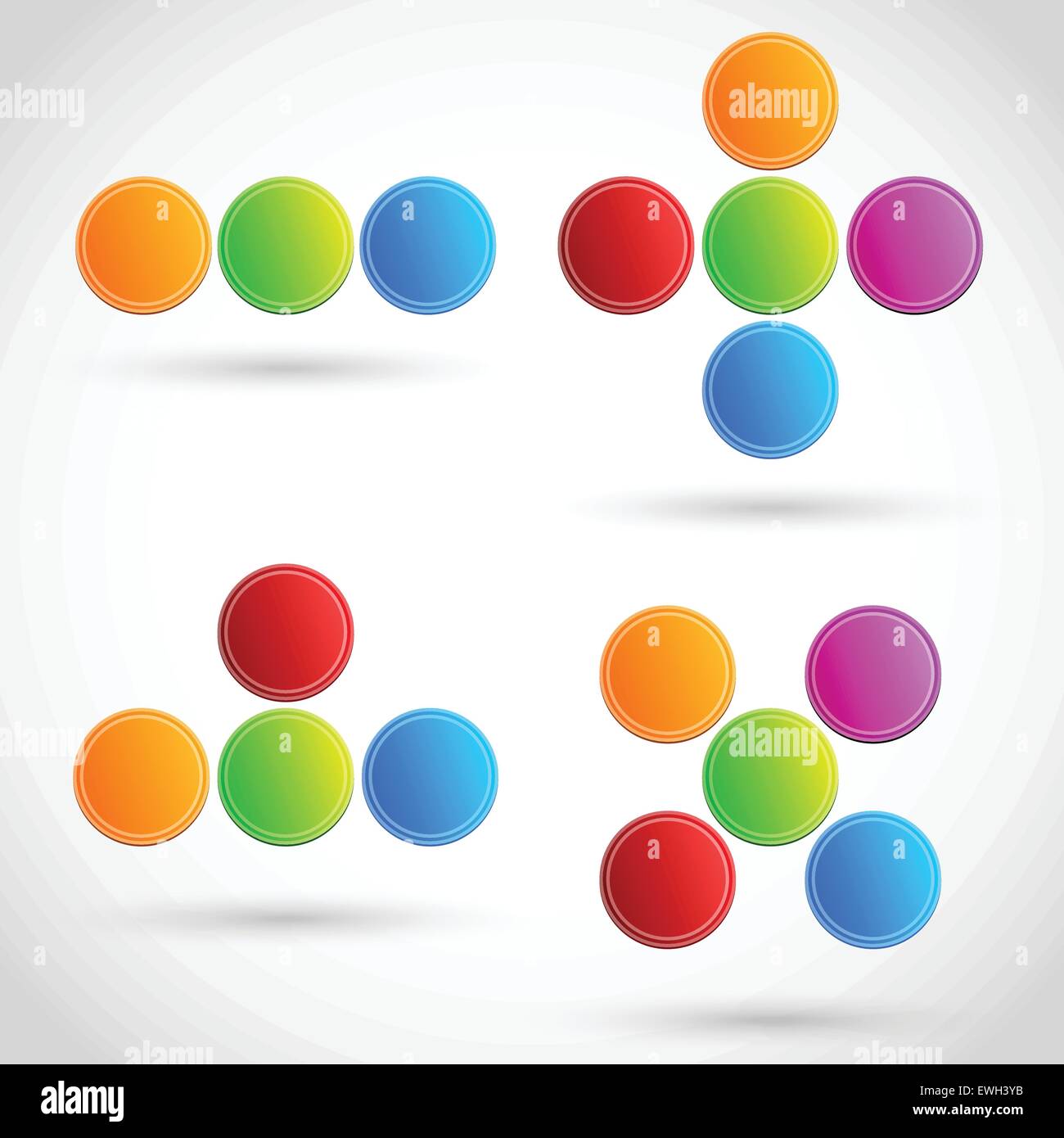 Colorful circles, dots. Circle vector elements. Bright design elements ...