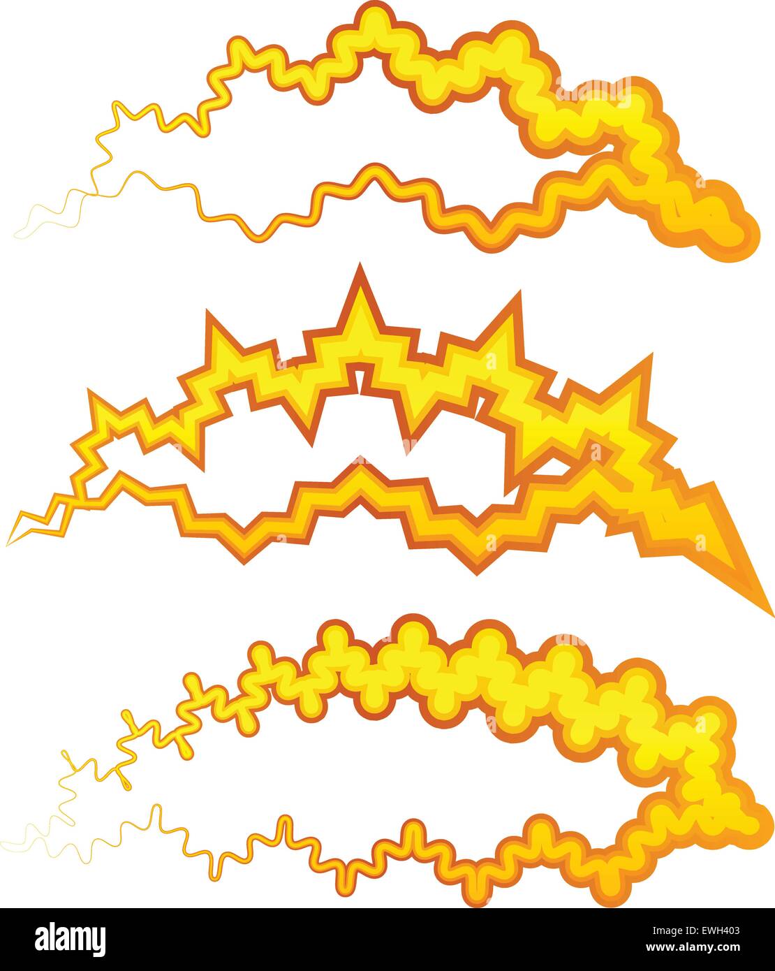 Vivid crazy snaking lines, uneven forms. Yellow and orange colors Stock ...