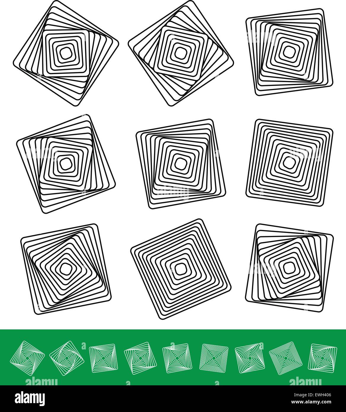 Rotating squares. Rotation, geometry, and vortex elements Stock Vector ...