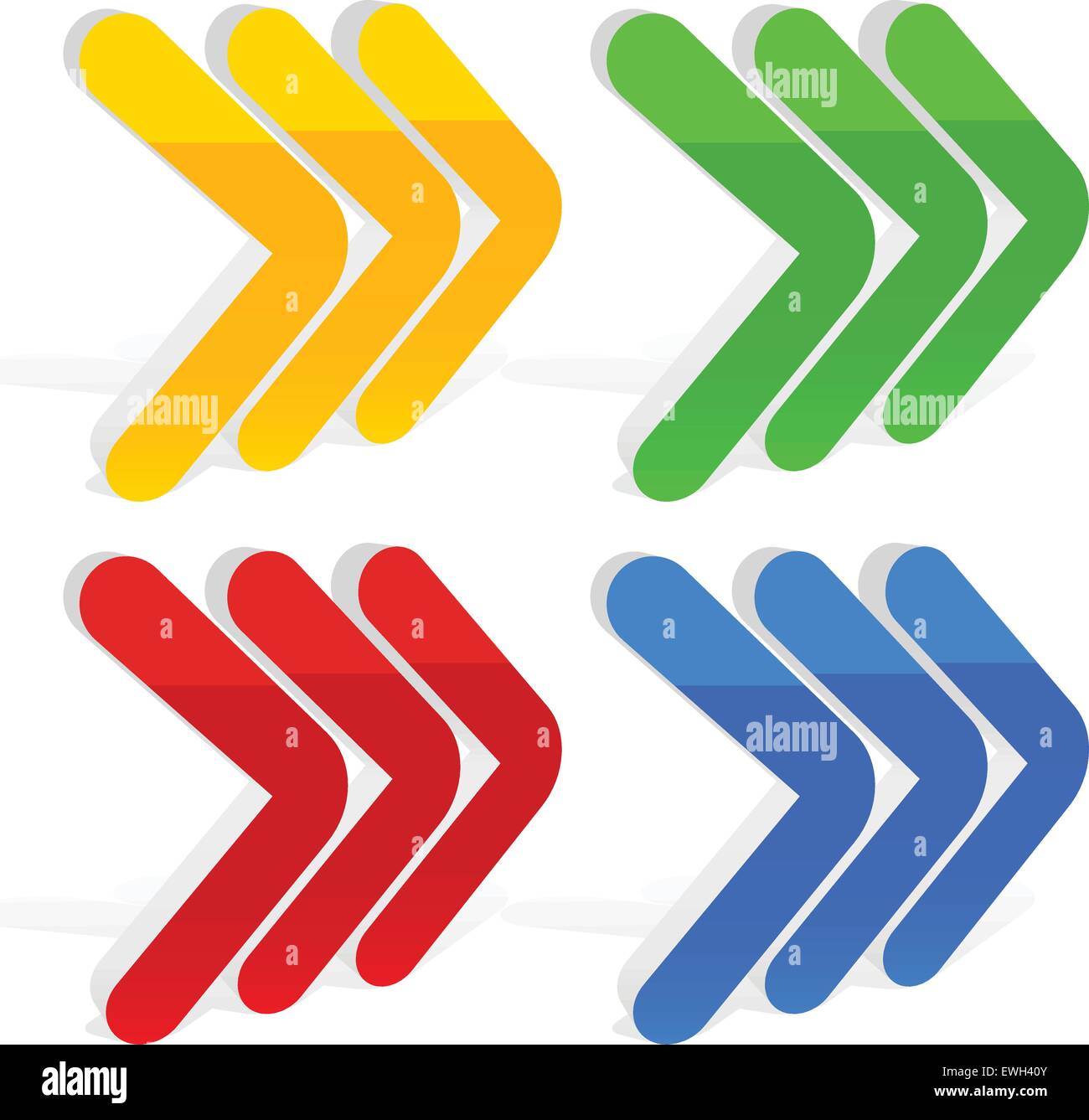 3d Triple right arrows pointing rightwards Stock Vector Image & Art - Alamy