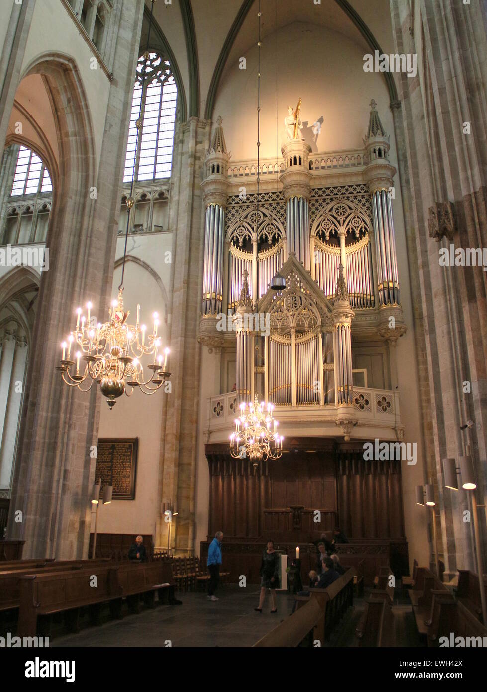 Early 19th century main organ in thee Gothic Dom church or Saint Martin ...