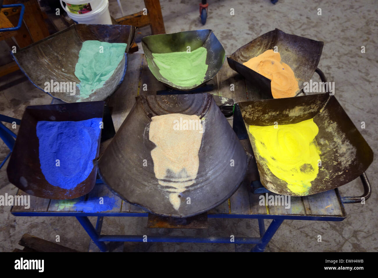 Örsjö, Sweden, colored quartz sand in a glass factory Stock Photo - Alamy