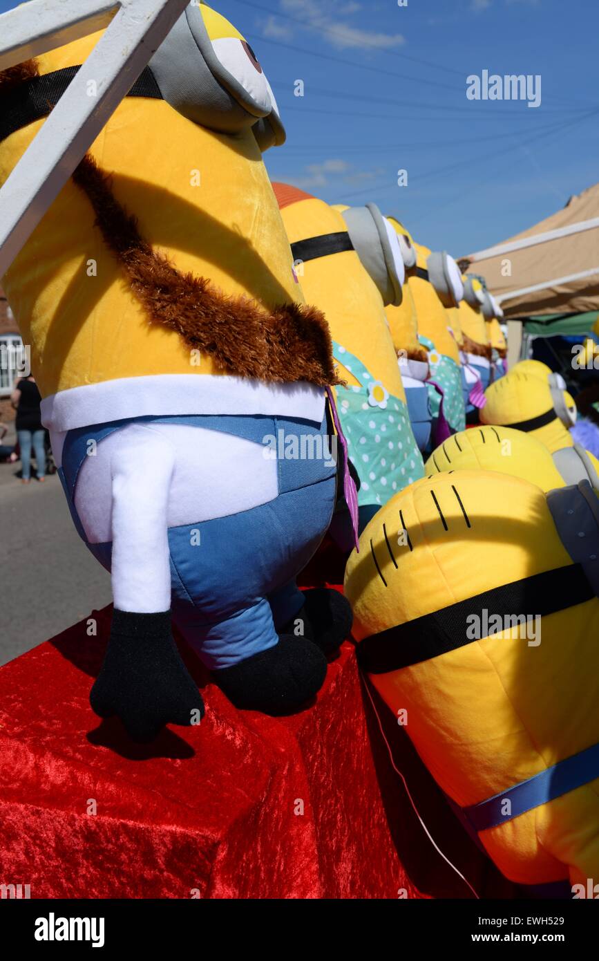 Minions soft toys for sale or to win as a prize at a country fair Stock ...