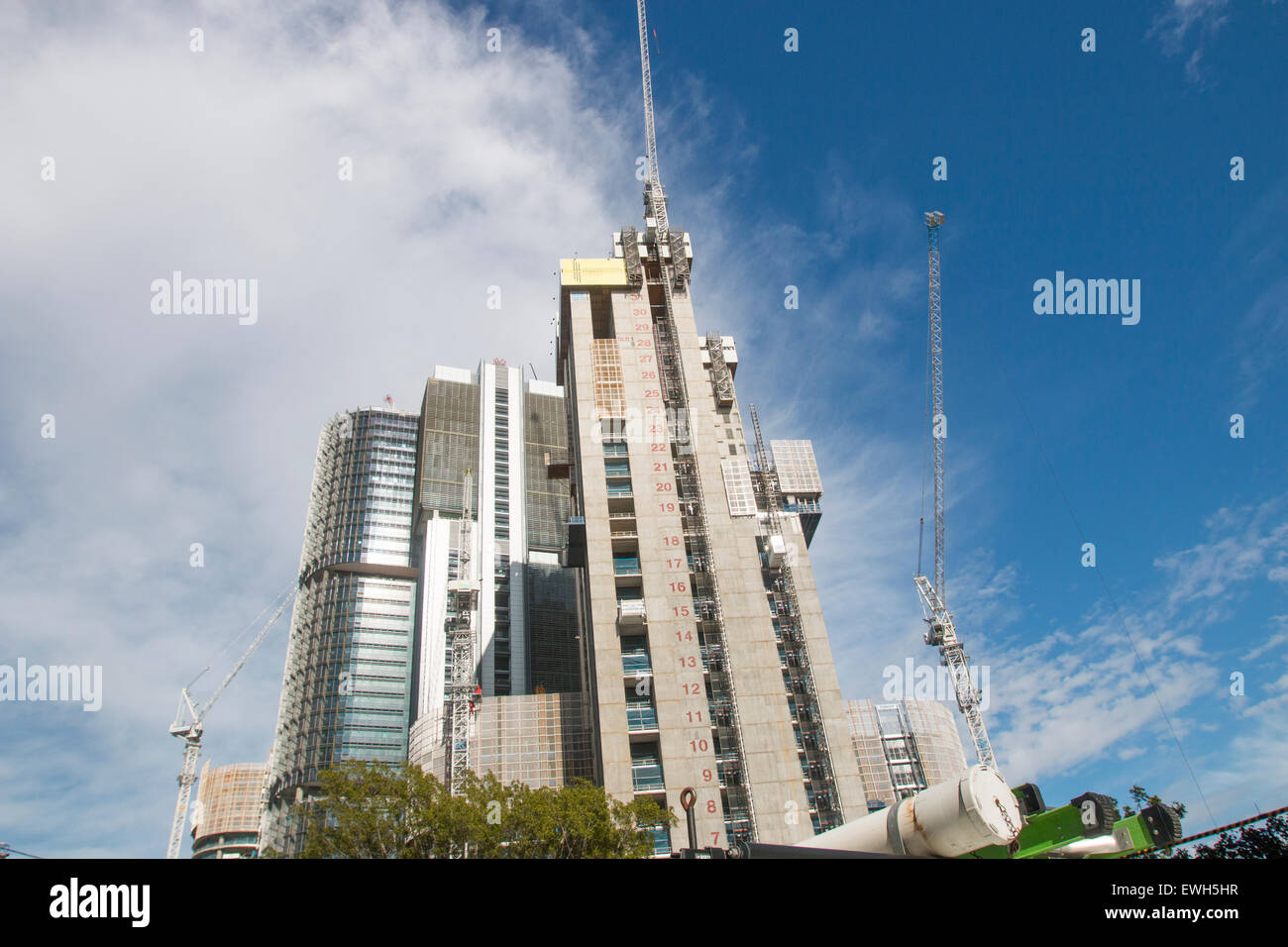 Construction progress at Barangaroo in Sydney city centre where high ...