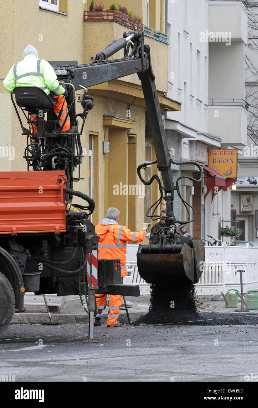Berlin, Germany, Road construction Stock Photo - Alamy